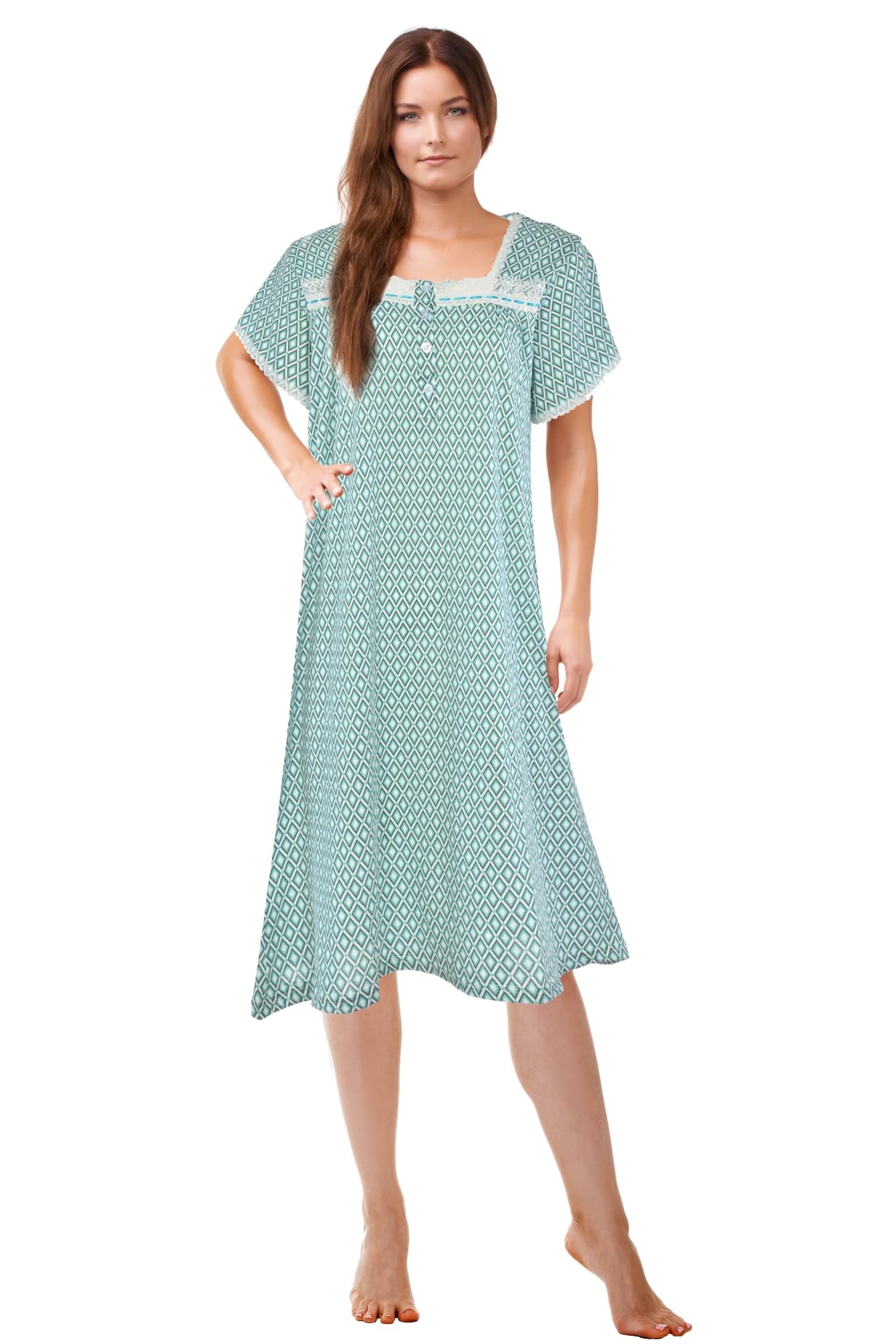 JEFFRICO Womens Nightgowns Sleepwear Soft Pajama Dress Nightshirts ...