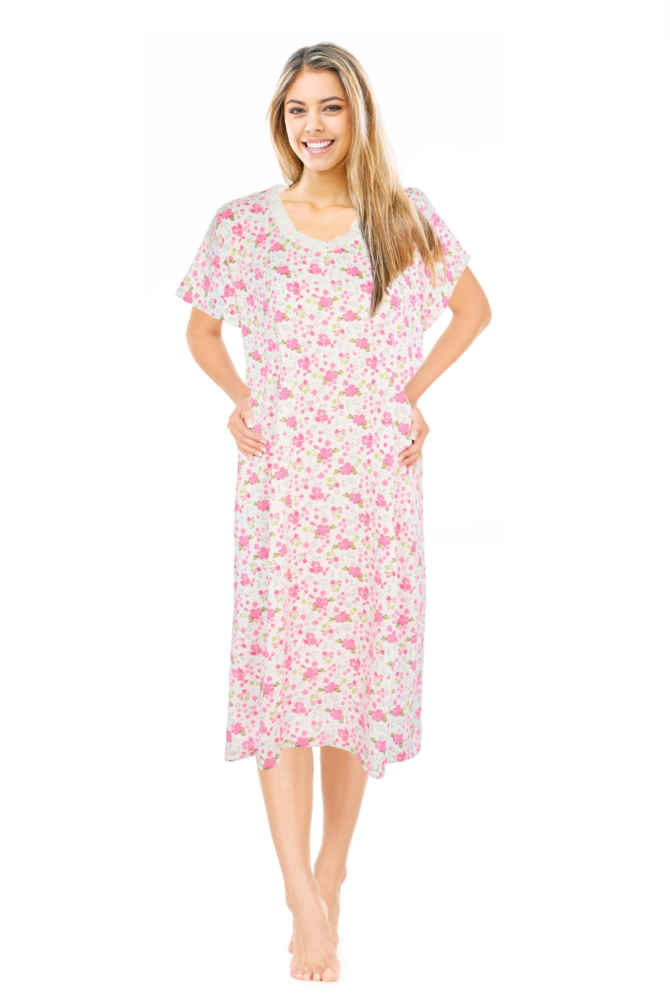 JEFFRICO Womens Nightgowns Sleepwear Soft Pajama Dress Nightshirts ...