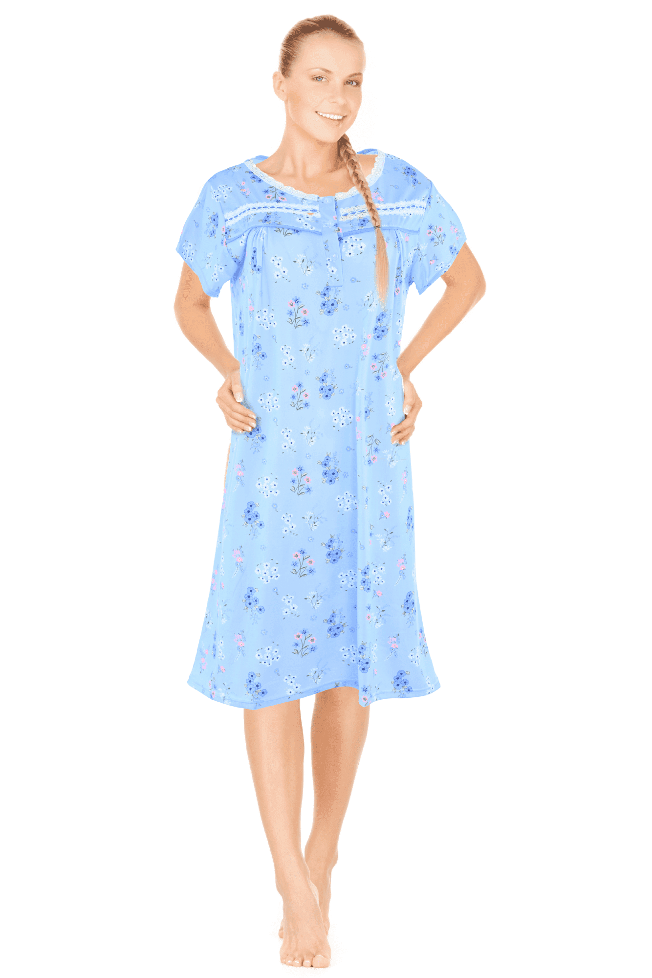 JEFFRICO Womens Nightgowns Sleepwear Soft Pajama Dress Nightshirts ...