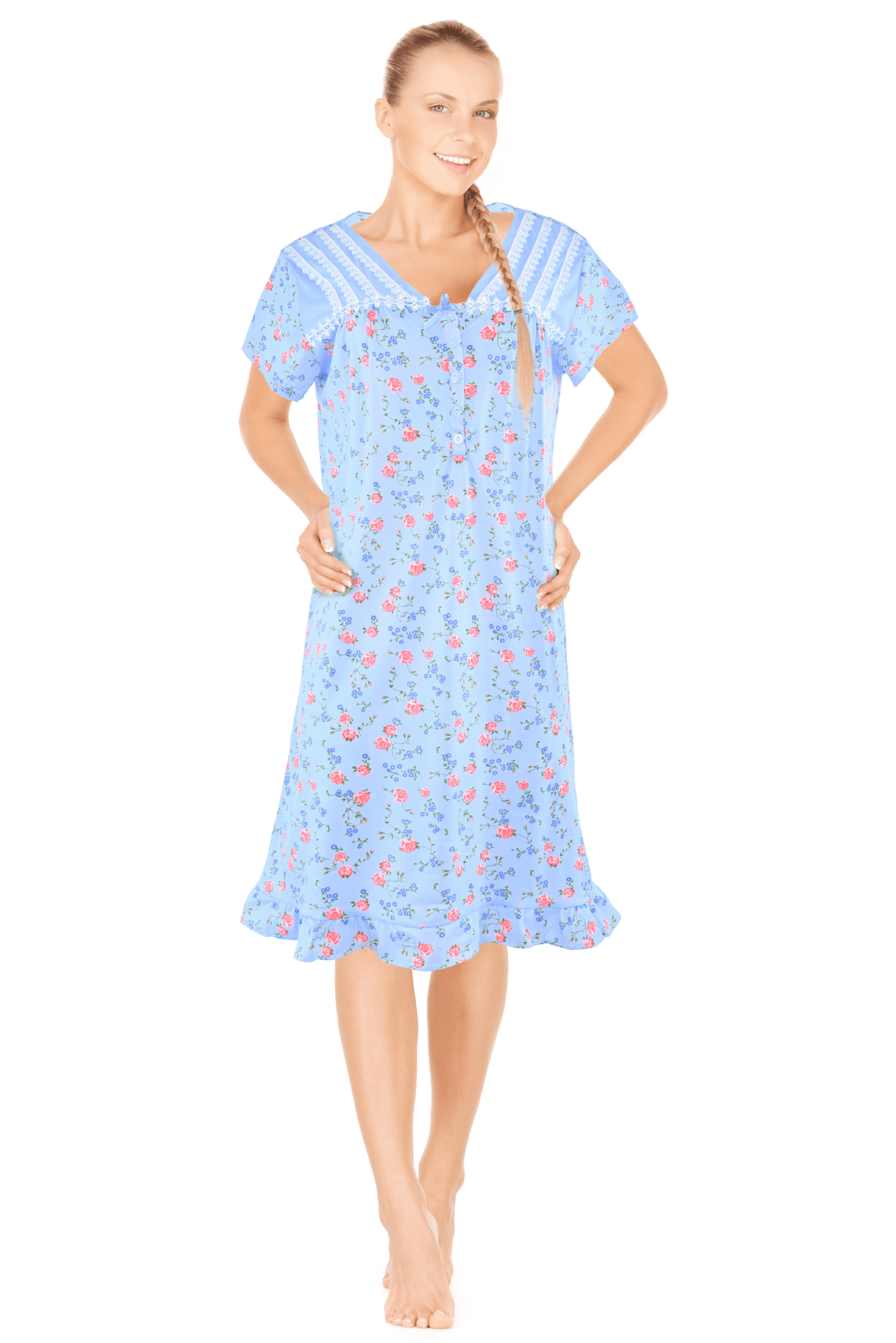 JEFFRICO Womens Nightgowns Sleepwear Soft Pajama Dress Nightshirts ...
