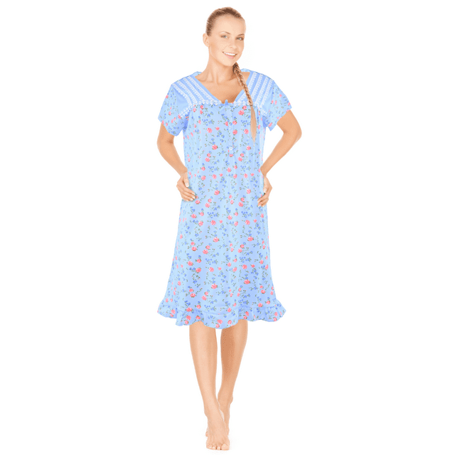 JEFFRICO Womens Nightgowns Sleepwear Soft Pajama Dress Nightshirts ...
