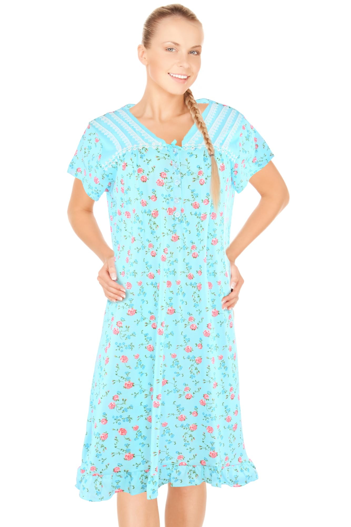 JEFFRICO Womens Nightgowns Sleepwear Soft Pajama Dress Nightshirts ...
