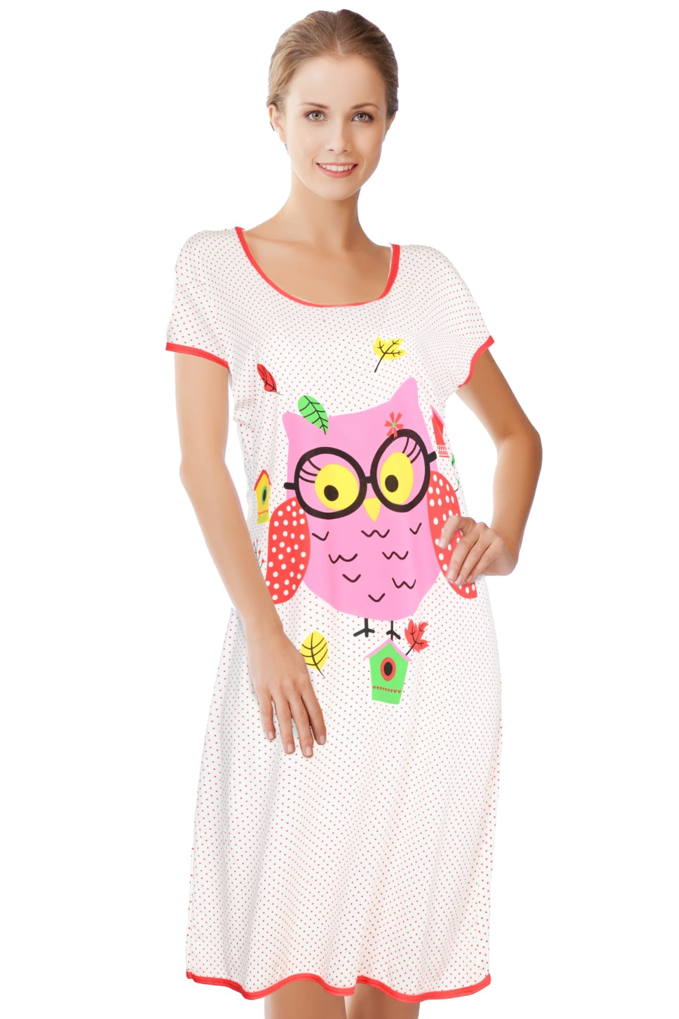 JEFFRICO Womens Nightgowns Sleepwear Soft Pajama Dress Nightshirts ...