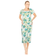 MyFav Women's Capri Pajama Sets Plus Size Sleepwear Top with Capri ...