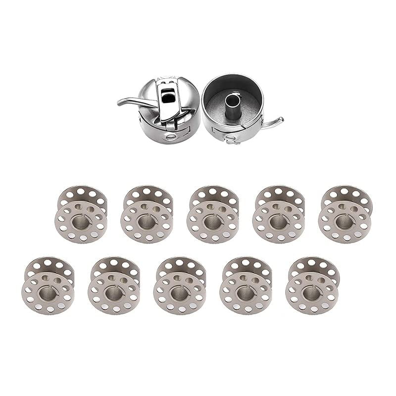 JEFFY Crafts Premium Sewing Machine Metal Bobbins and Bobbin Case Boutique and Tailoring ...