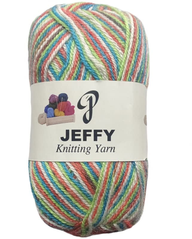 JEFFY James Knitting Yarn WoolRainbow n Mix Ball 500 gm 1ball 100 gram ...