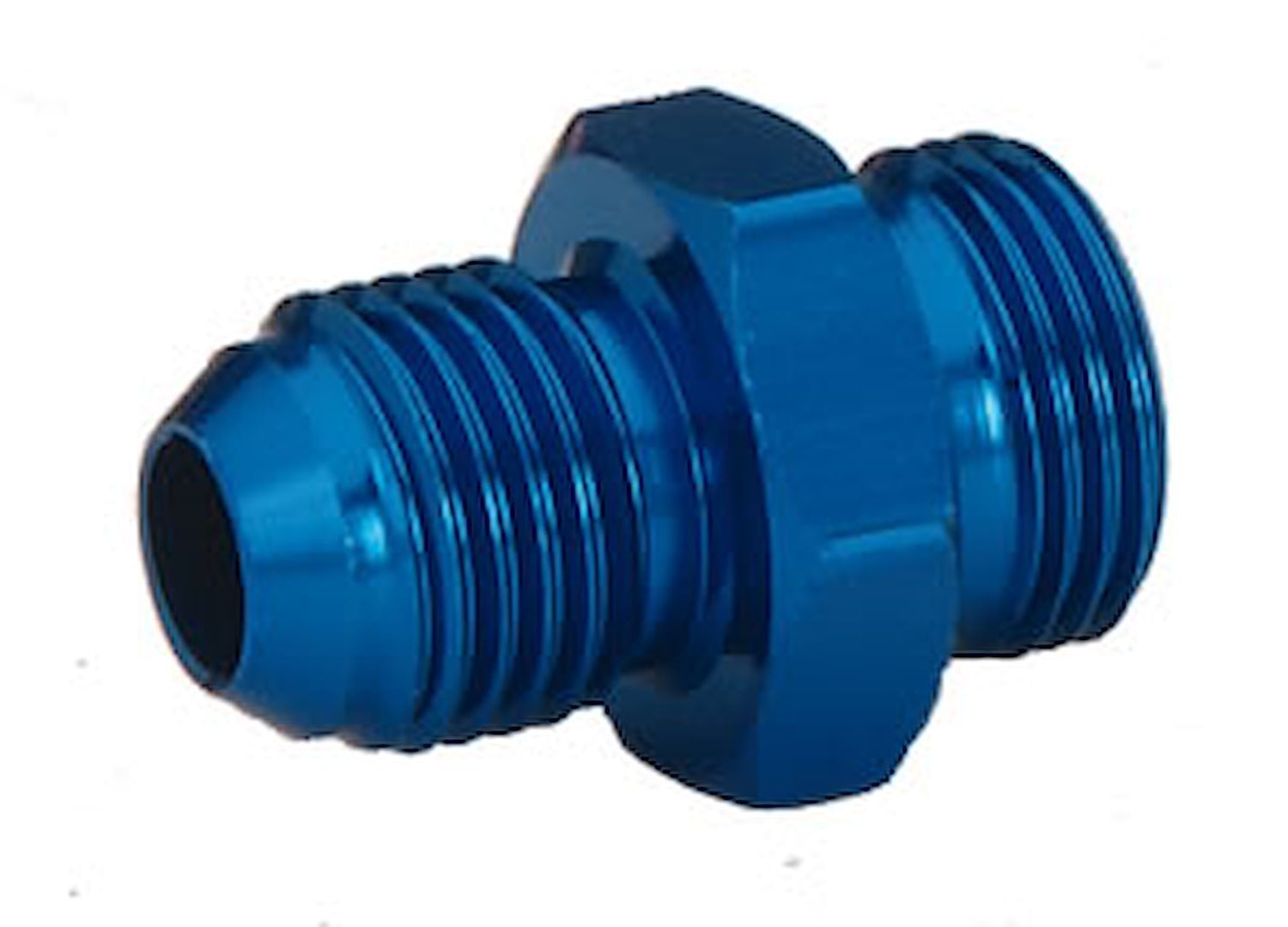 JEGS 100502 Carburetor Fuel Inlet AN Fitting Blue -6 AN to 5/8 in.-20 ...