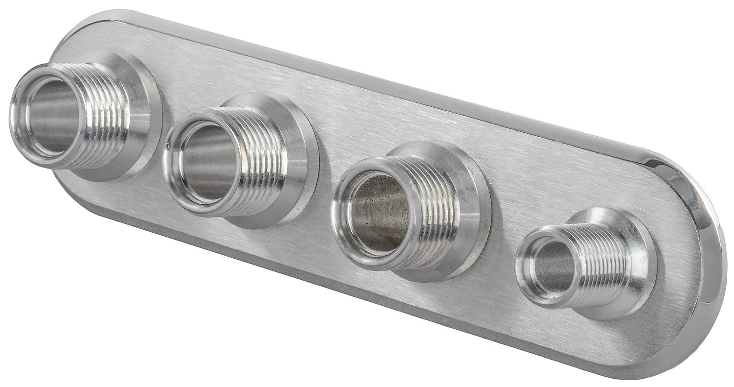JEGS 100982 Firewall Bulkhead Inline 4-Port 5/16 (#6) & 1/2 (#10) A/C ...