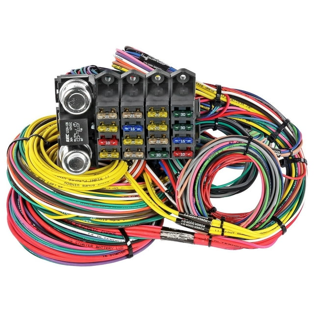 JEGS 10405 Universal Wiring Harness 20-Circuit 16-Fuse High Quality ...