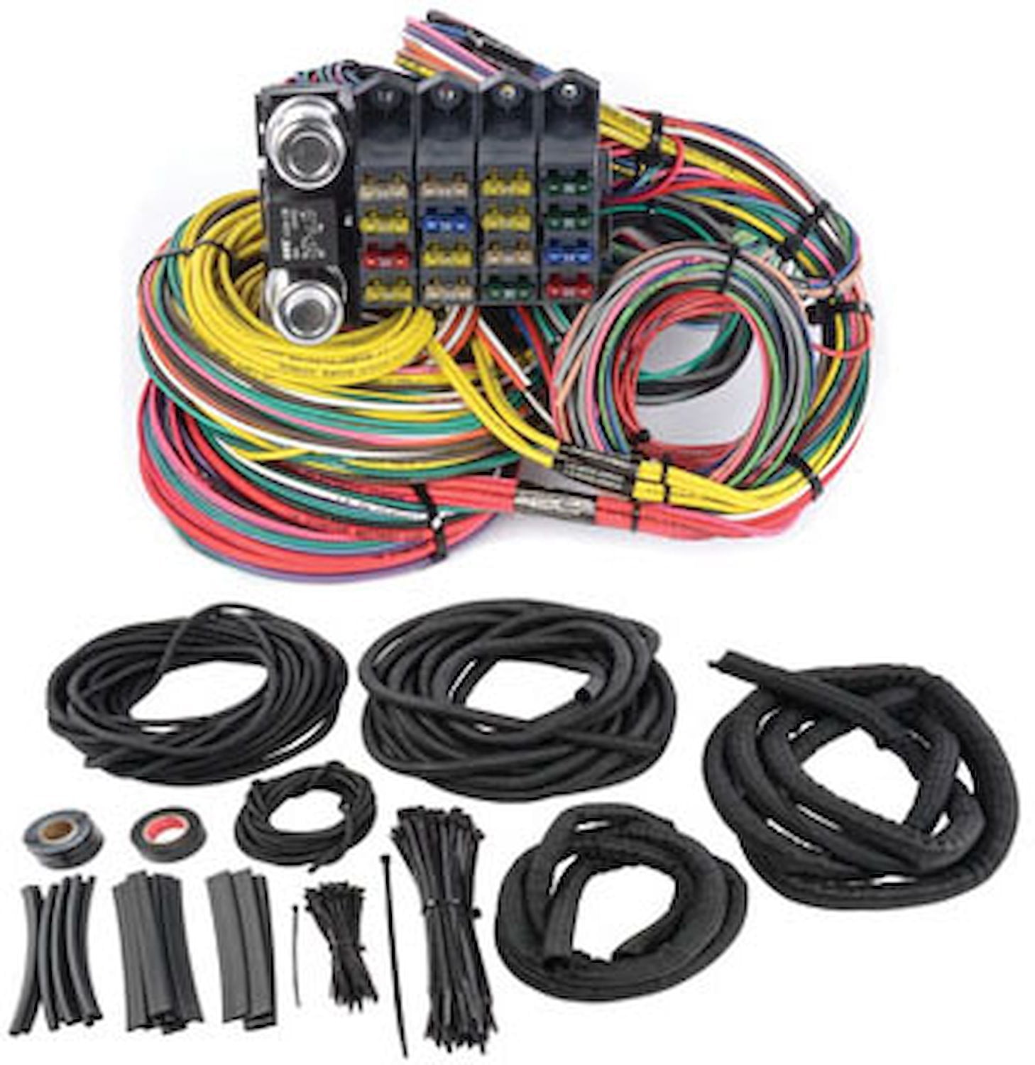 JEGS 10405K1 Universal Wiring Harness & Woven Braid Chassis Kit 20 ...