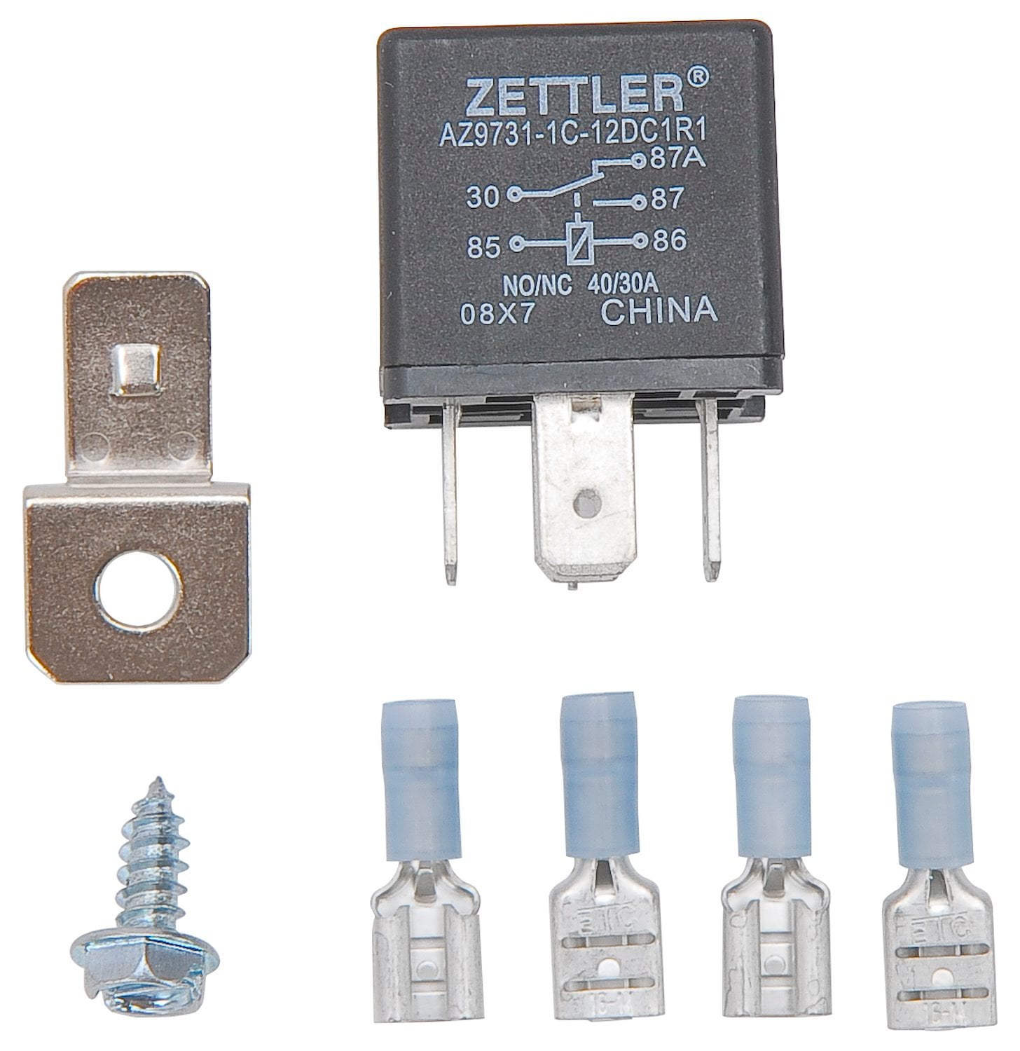 JEGS 10557 30 Amp Relay For Electric Fan or Fuel Pump 12-Volt 5-Blade ...