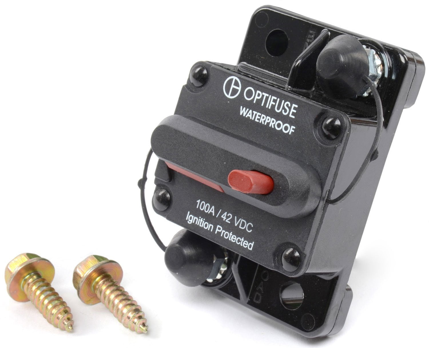 JEGS 10572 Waterproof Circuit Breaker 100 AMP 12-42 Volts Manual Reset ...
