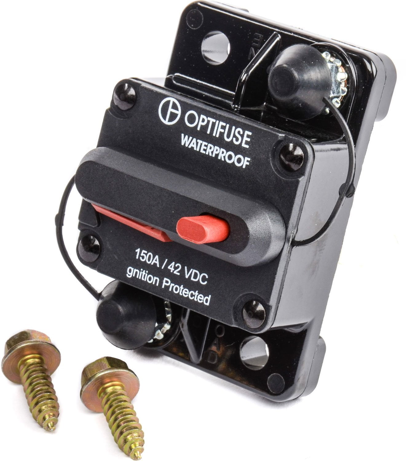 JEGS 10576 Waterproof Circuit Breaker 150 AMP 12-42 Volts Manual Reset ...