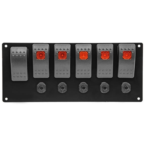 JEGS 11004 Rocker Switch Panel Flat Surface Mount 8 in. L x 3.750 in. H ...