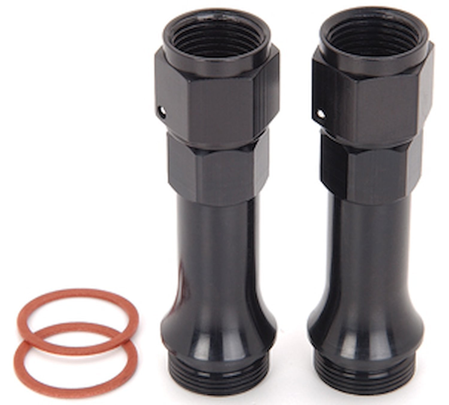 JEGS 110511 Long-Style Carburetor Inlet Fittings 7/8 -20 to -08AN Black ...