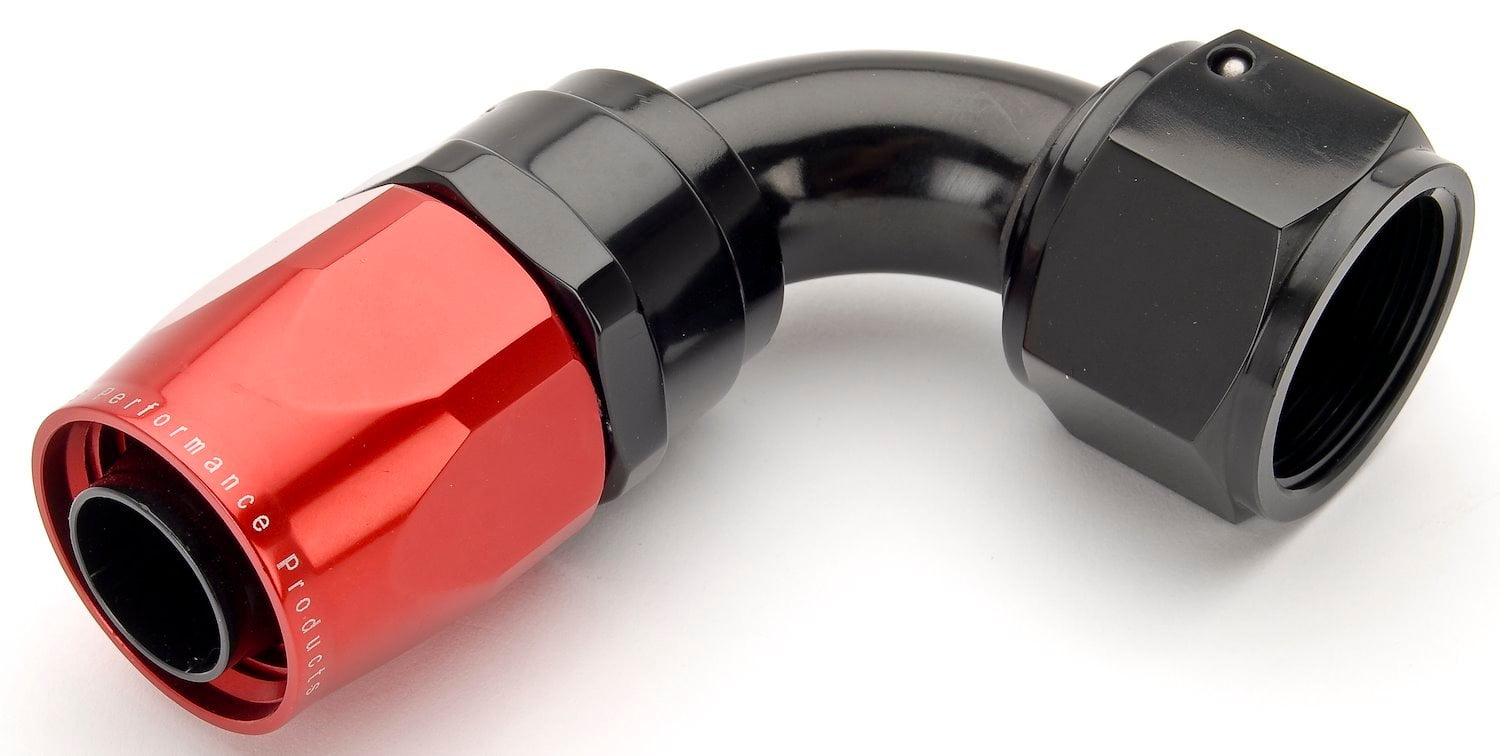 JEGS 111024 Red/Black 90 Max Flow Swivel Hose End -12AN Triple Seal ...