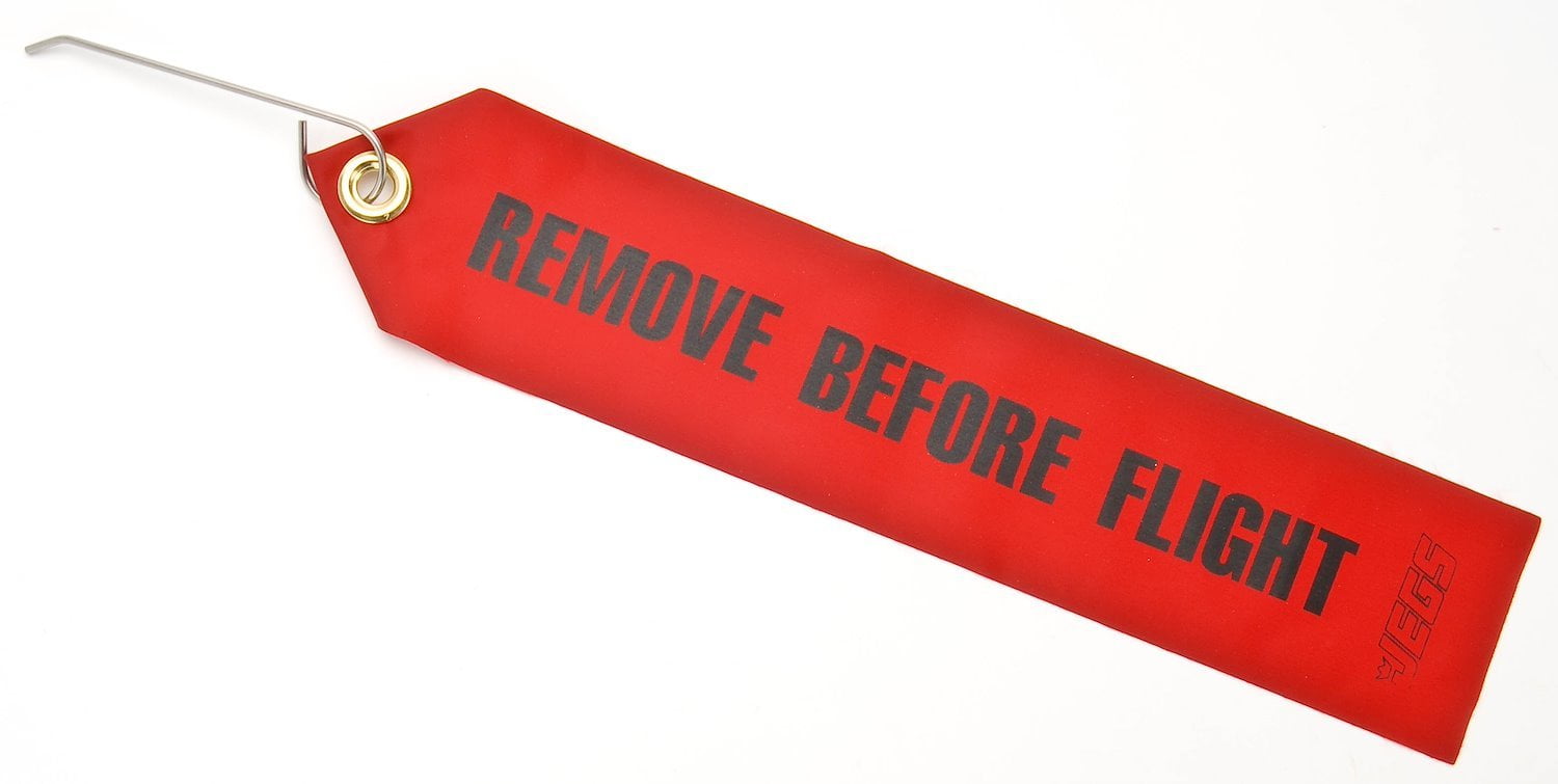 JEGS 1200 Remove Before Flight Tag with Lock Pin Red 3 Wide x 15 Long Made in th - Walmart.com