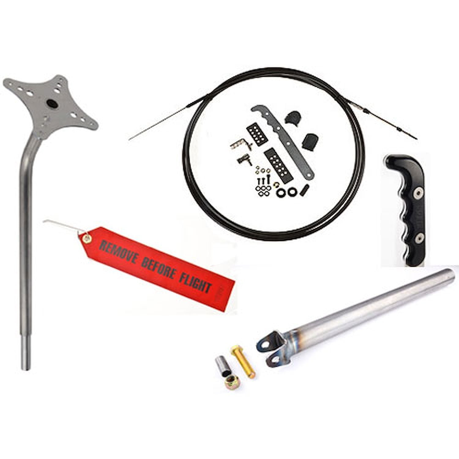 JEGS 1200K Parachute Bracket & Cable Kit Made in the USA Includes: Pack ...