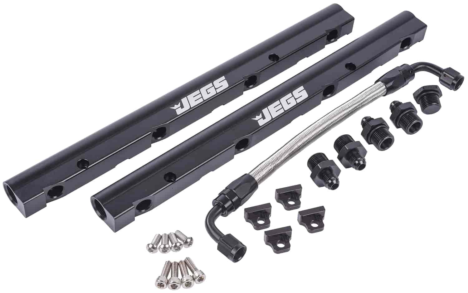 JEGS 14405 Fuel Rails LS3 OE Intakes Black Anodized Aluminum Includes ...