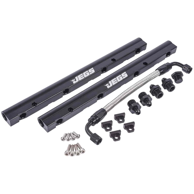 JEGS 14405 Fuel Rails LS3 OE Intakes Black Anodized Aluminum Includes ...