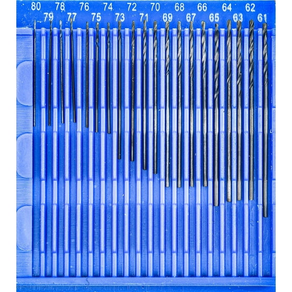 JEGS 150111 Small Drill Bit Set 20 Piece #61 to #80 For Orifice Sizes ...