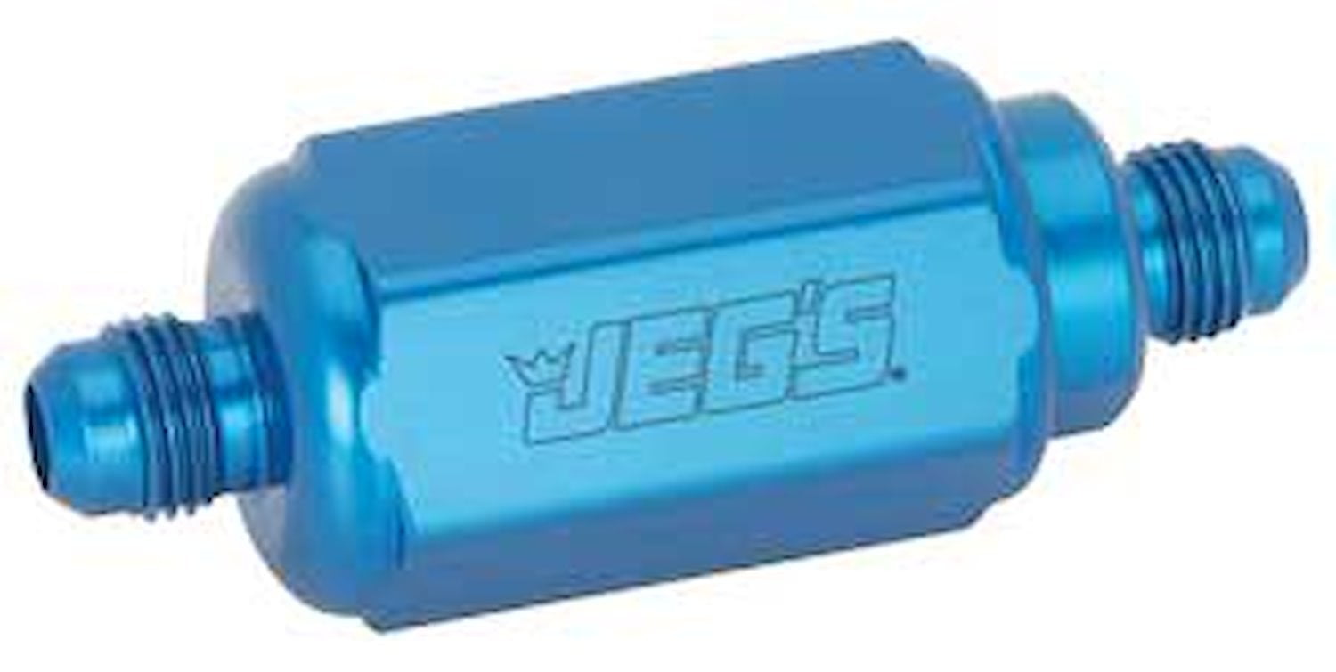 JEGS 15032 Compact Billet Aluminum In-Line Fuel Filter -6 AN Male/Male ...