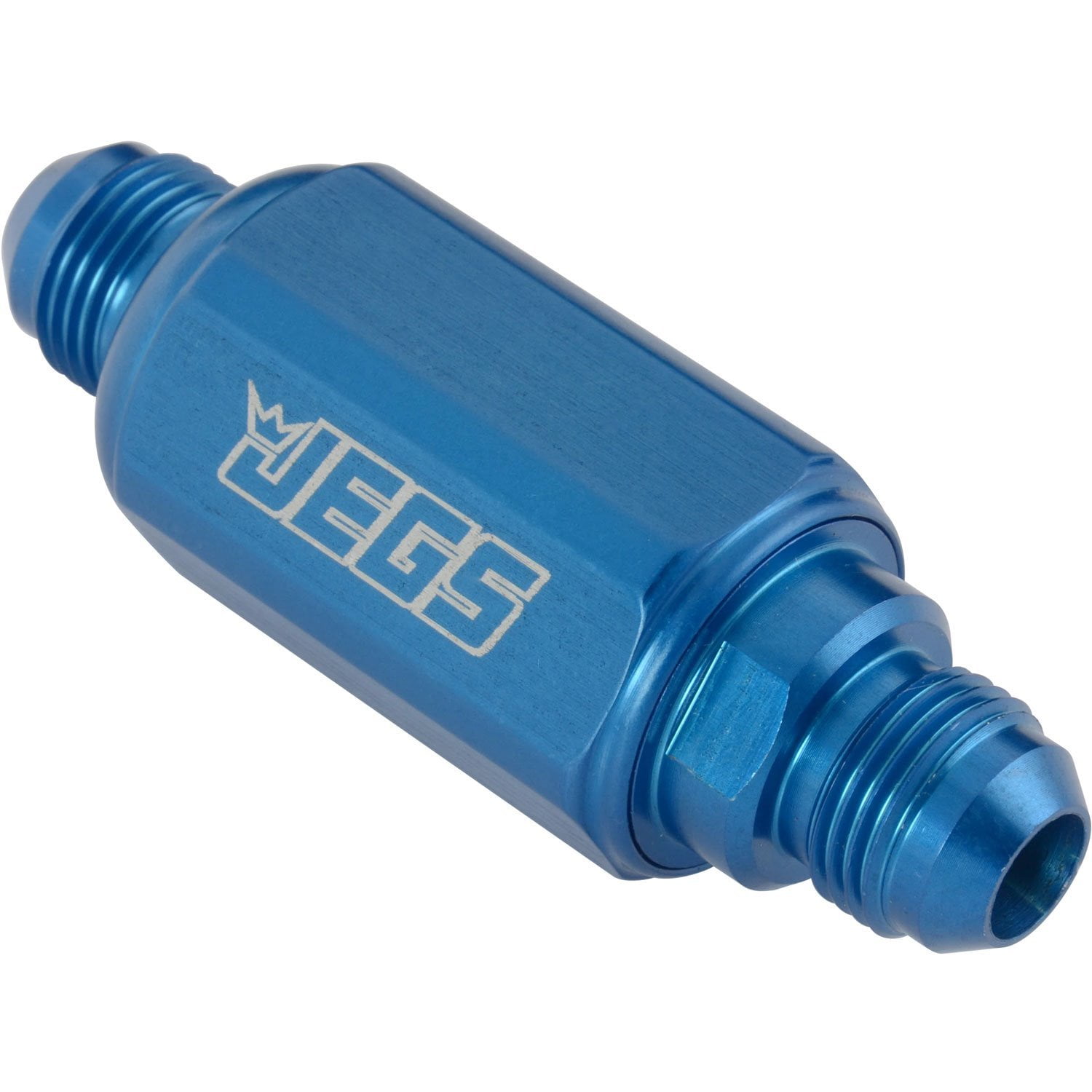 JEGS 15037 Compact Billet Aluminum In-Line Fuel Filter -8 AN Male/Male ...