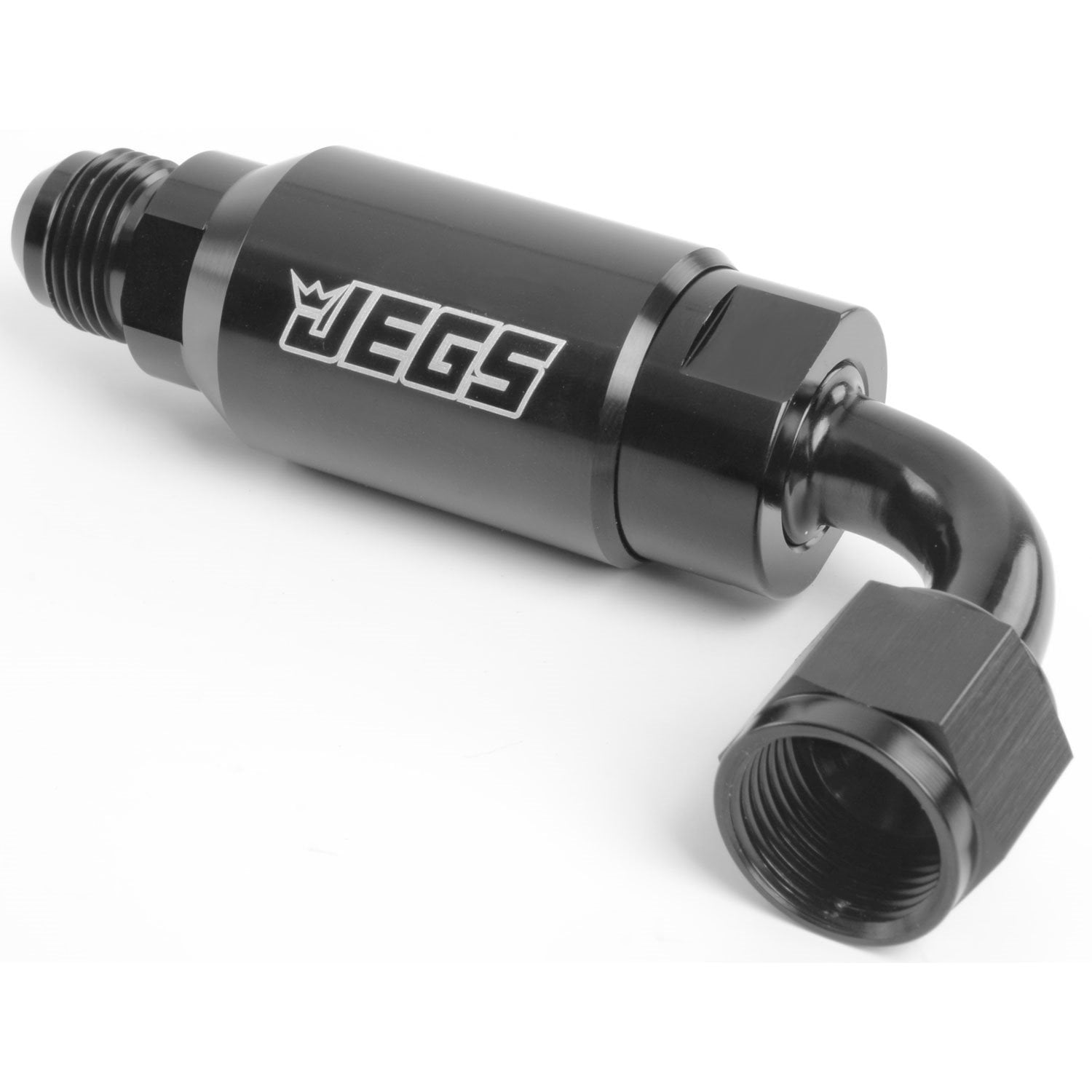 JEGS 15048 Compact Billet In-Line Fuel Filter -8 AN Male/90 ...