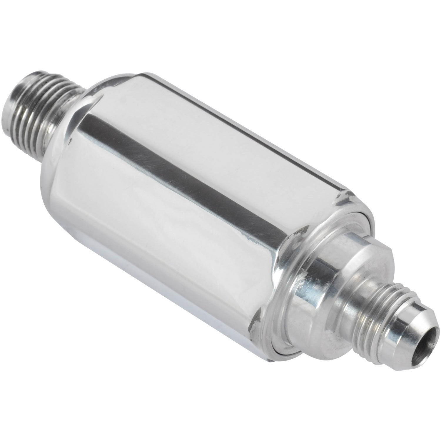 JEGS 15068 Compact Billet Aluminum In-Line Fuel Filter 5/8 in.-18 ...