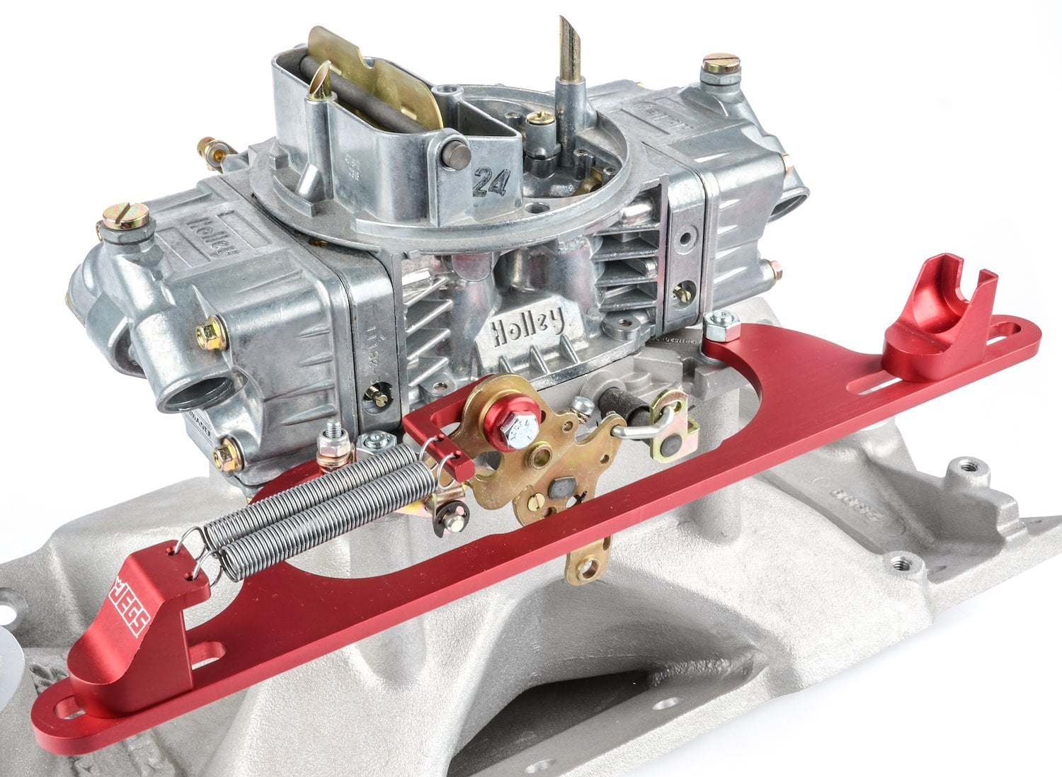 JEGS 151061 Throttle Bracket with Return Springs Ford Style Cable Red ...
