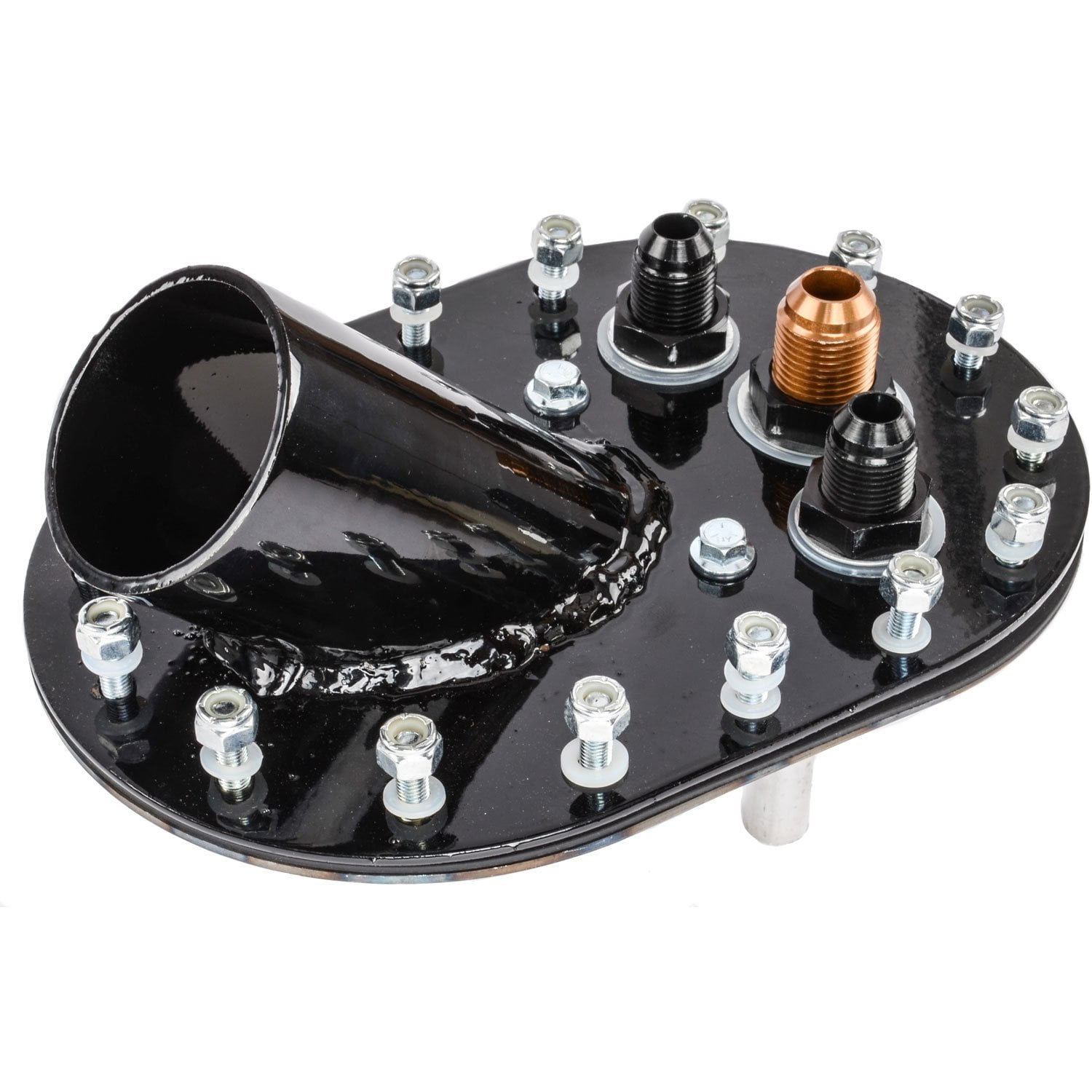 JEGS 15552 Fuel Cell Fast Fill Assembly 16-Bolt Oval Mounting Flange (1 ...