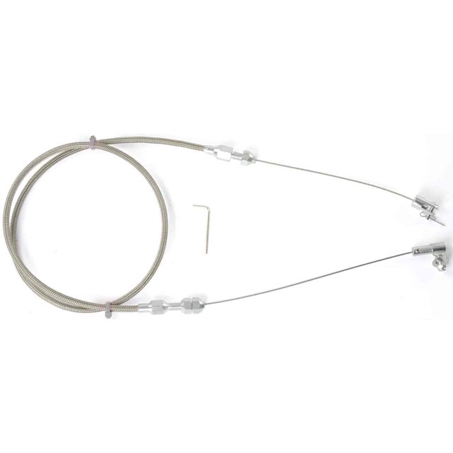 JEGS 157011 Stainless Steel Throttle Cable Universal 36 in. Stainless ...