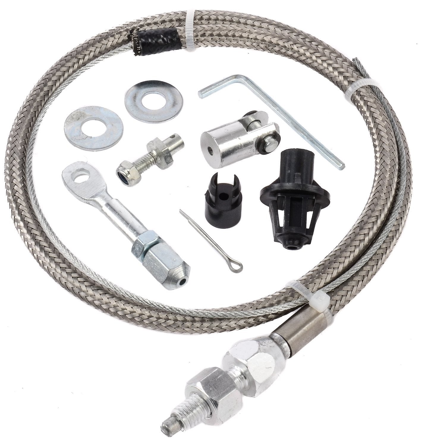 JEGS 157018 Stainless Steel Throttle Cable Universal 24 in. Stainless ...