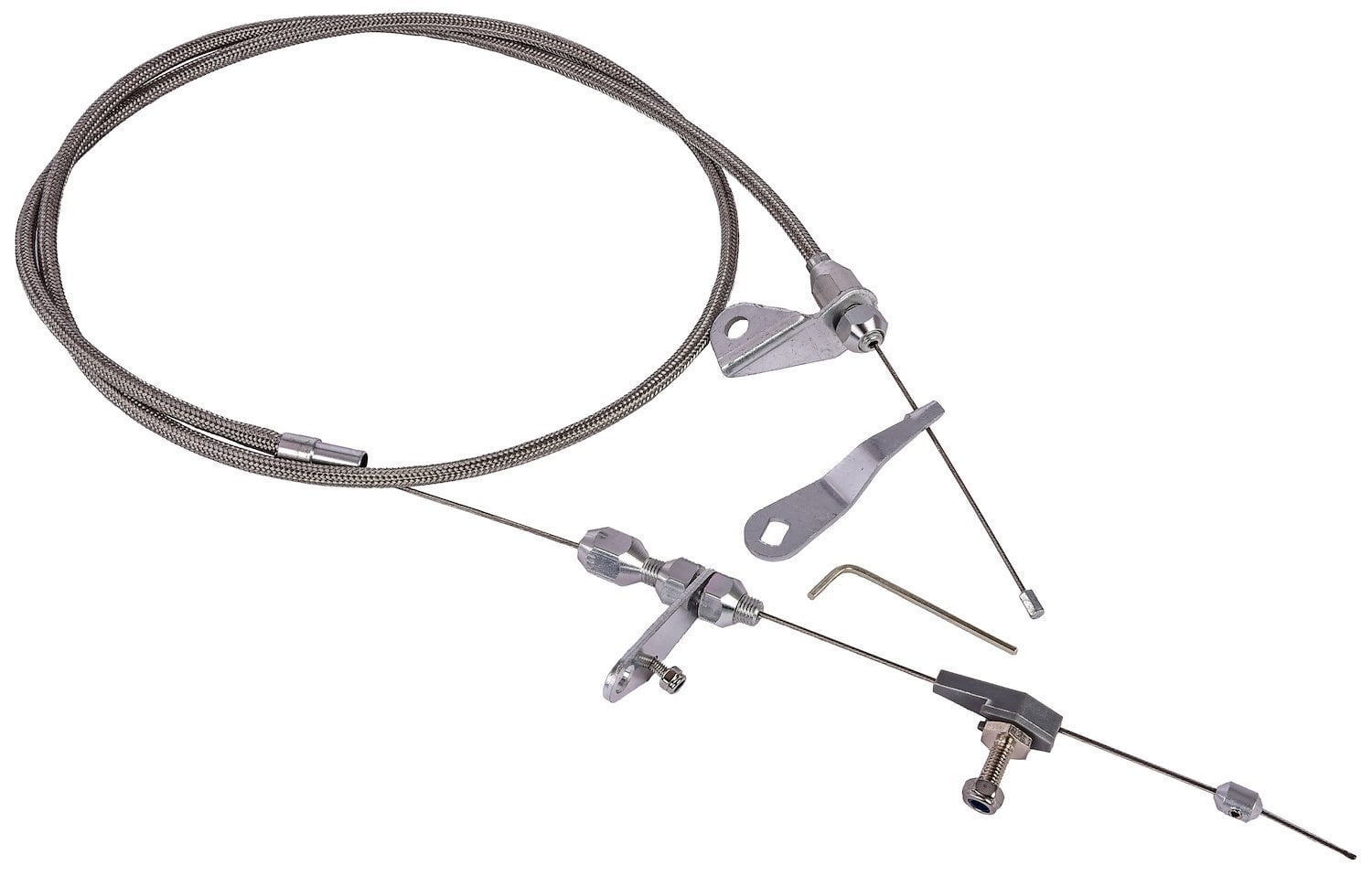 JEGS 157024 Transmission Kickdown Cable Kit Ford C4 Braided Stainless ...
