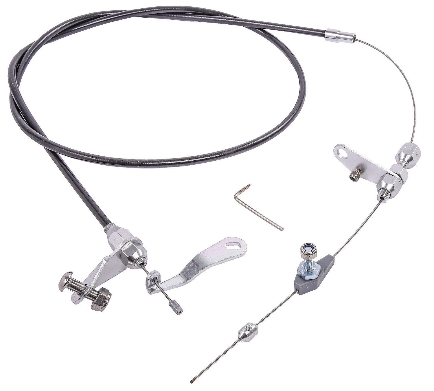 JEGS 157028 Transmission Kickdown Cable Kit Ford C6 Black Cable Jacket ...