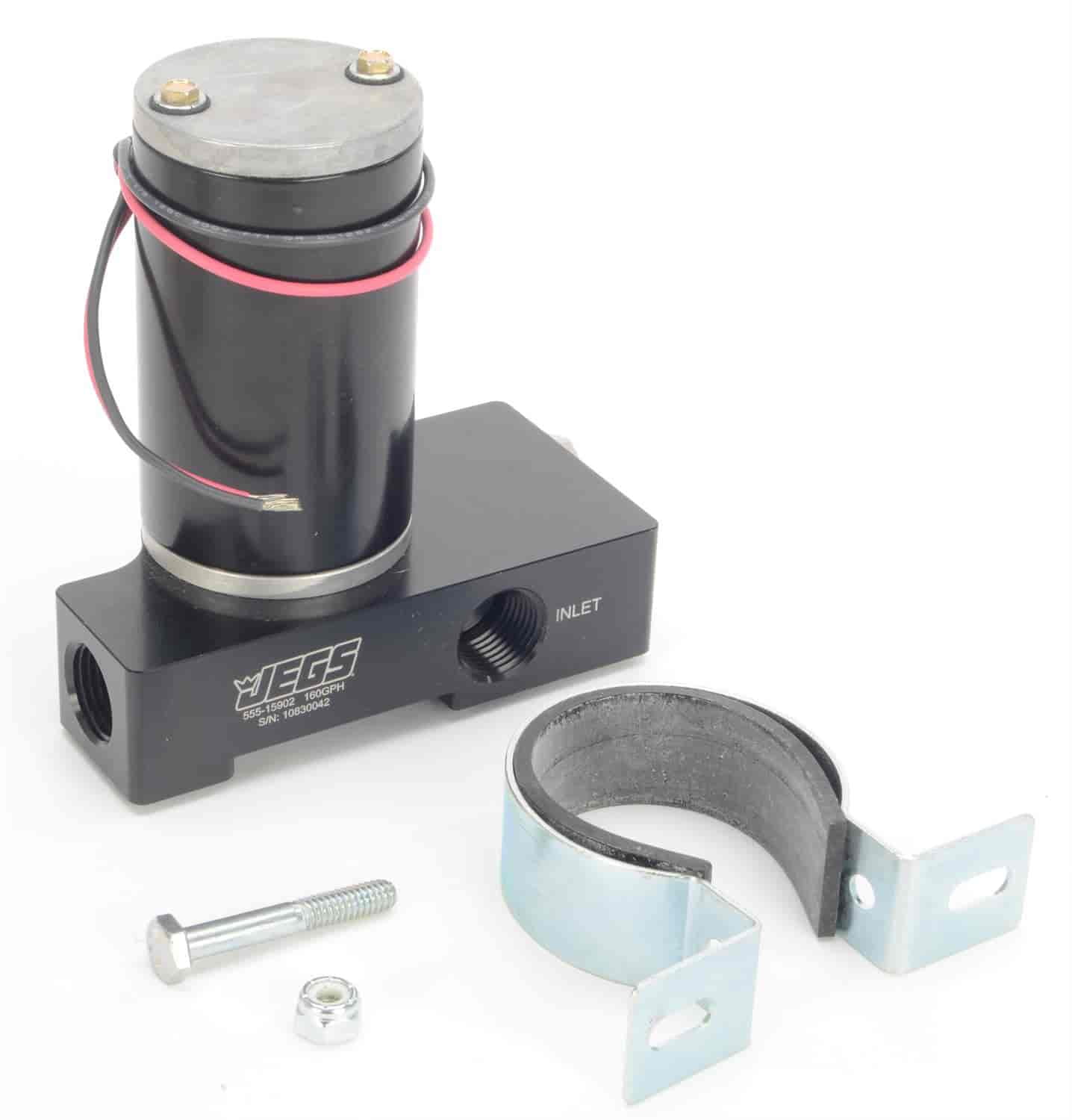 JEGS 15902 Ultra-Quiet Electric Fuel Pump 160 gph 1/2 NPT Ports Up to 1 ...