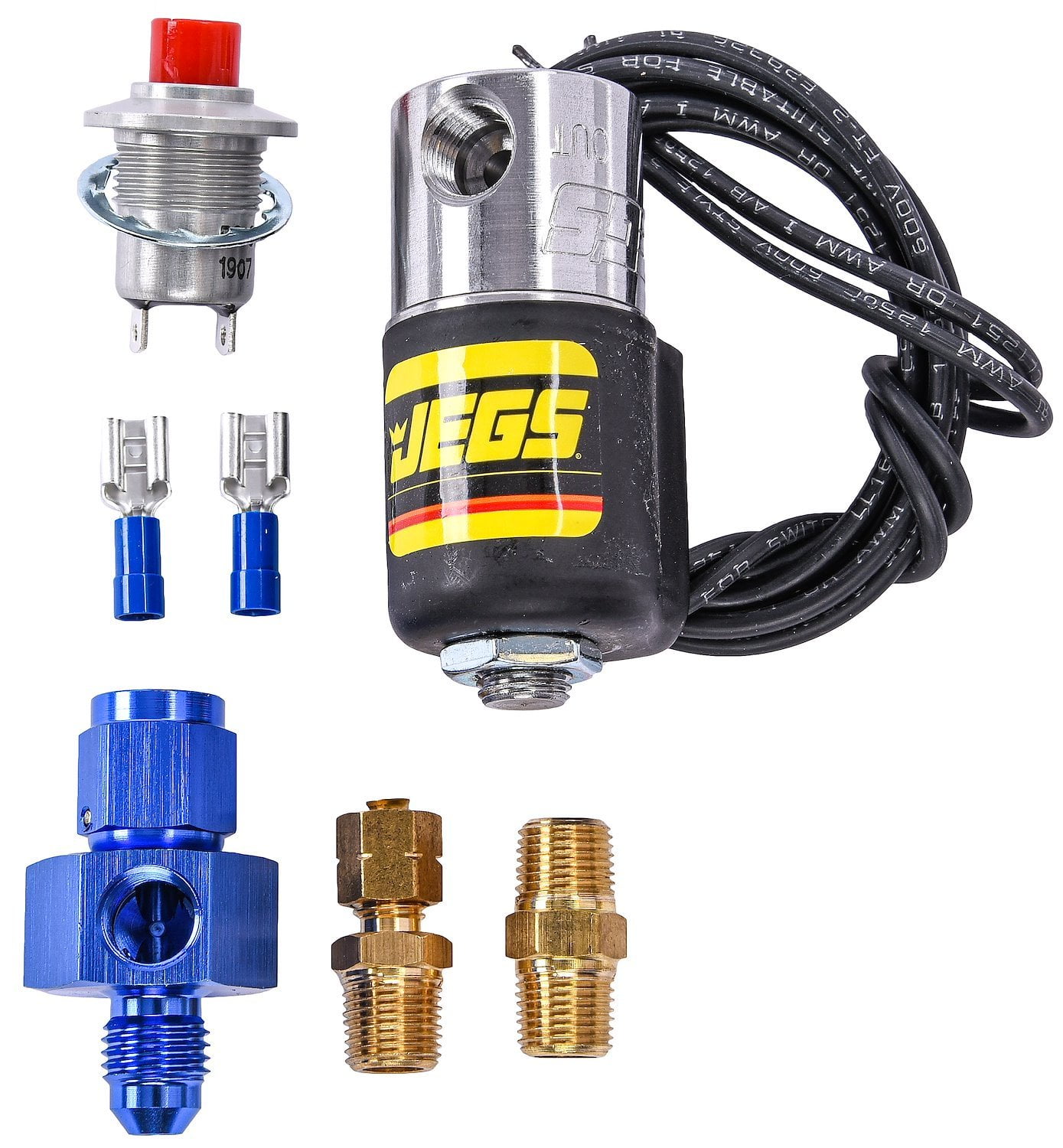 JEGS 16544 Nitrous Purge Kit -4 AN Includes: Solenoid Microswitch ...