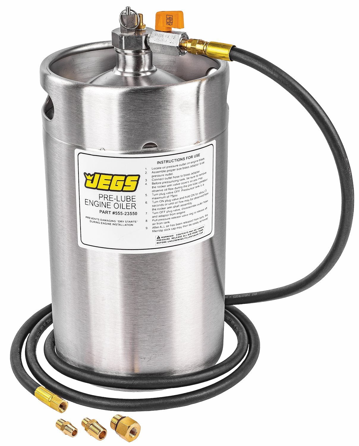 JEGS 23550 Pre-Lube Engine Oiler 2-Gallon Stainless Steel Tank Large ...
