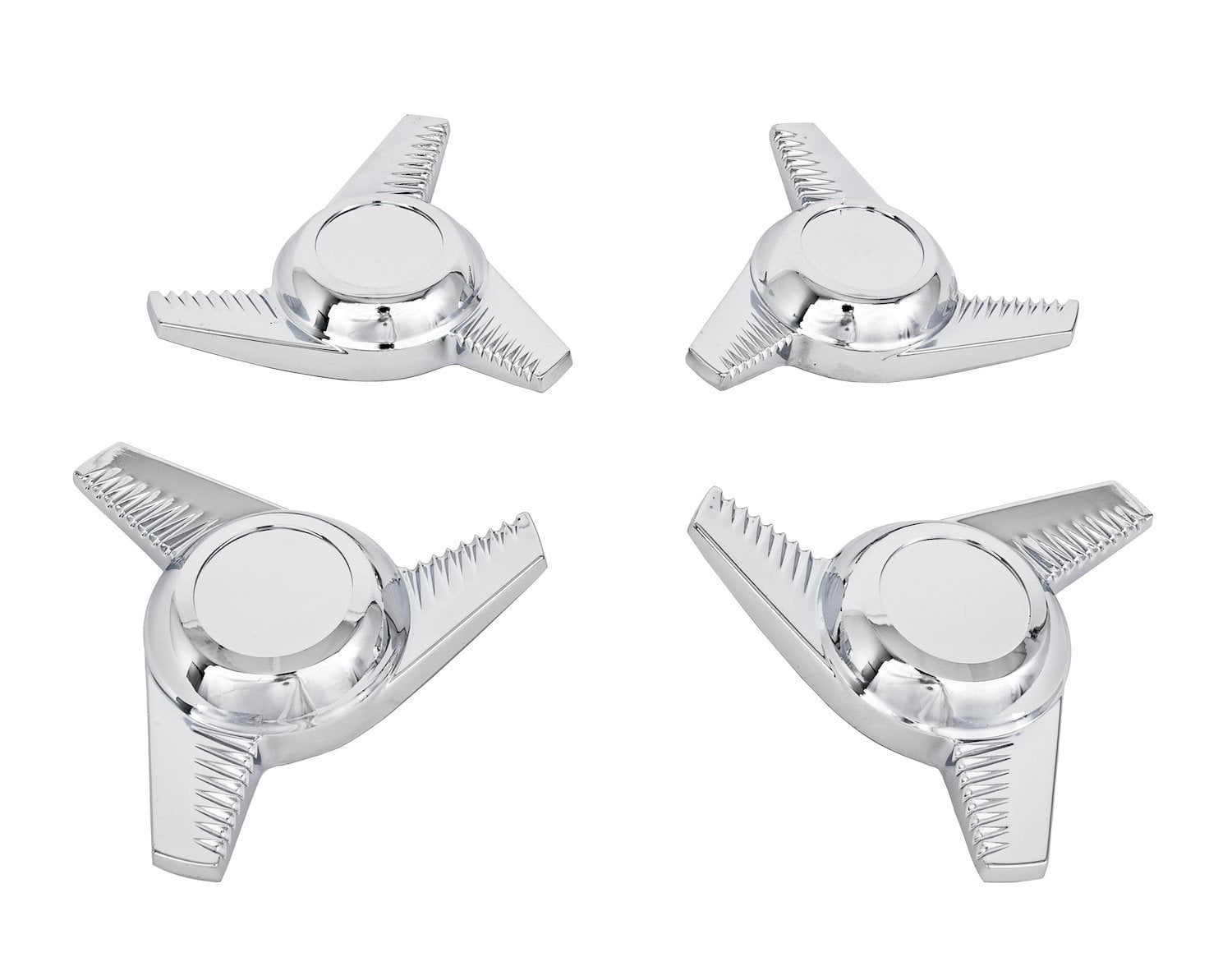 JEGS 3 Bar Swept Fluted Spinner Center Caps for 1967-1968 Chevrolet ...