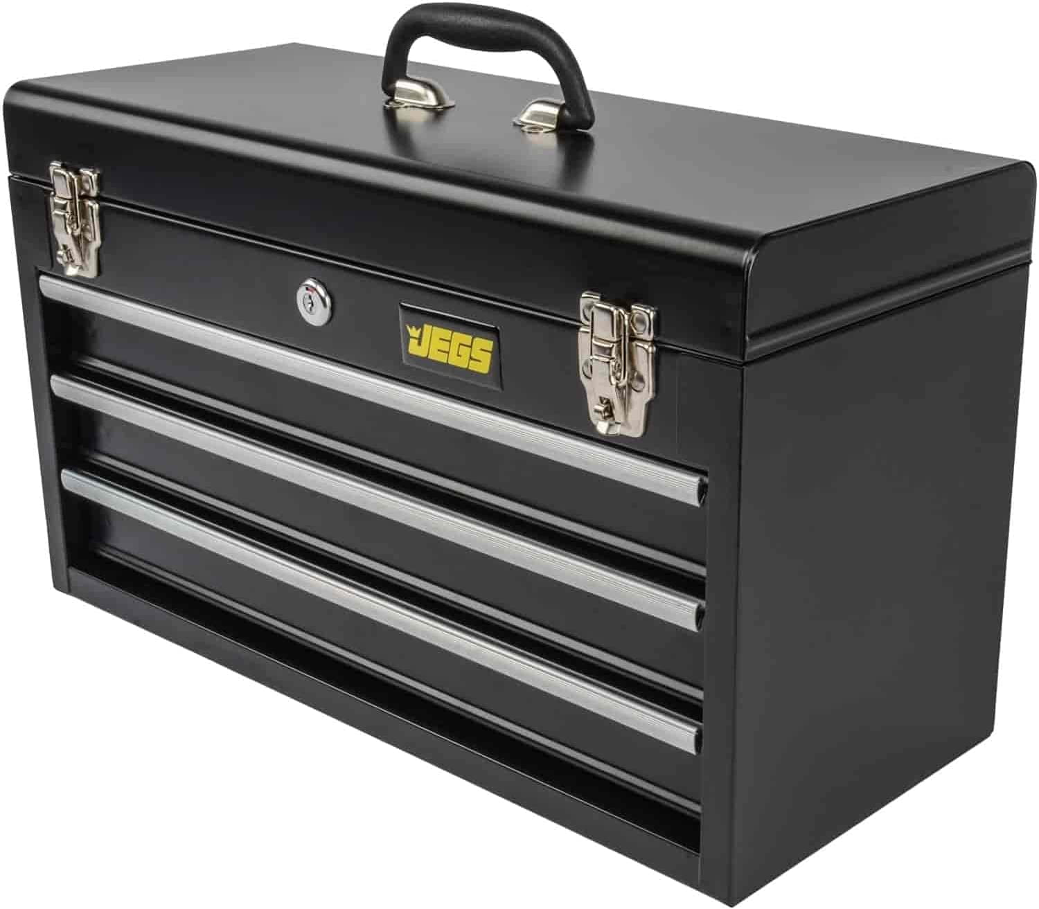 JEGS 3-Drawer Toolbox - Metal Toolbox with Ball-Bearing Drawer Slides ...