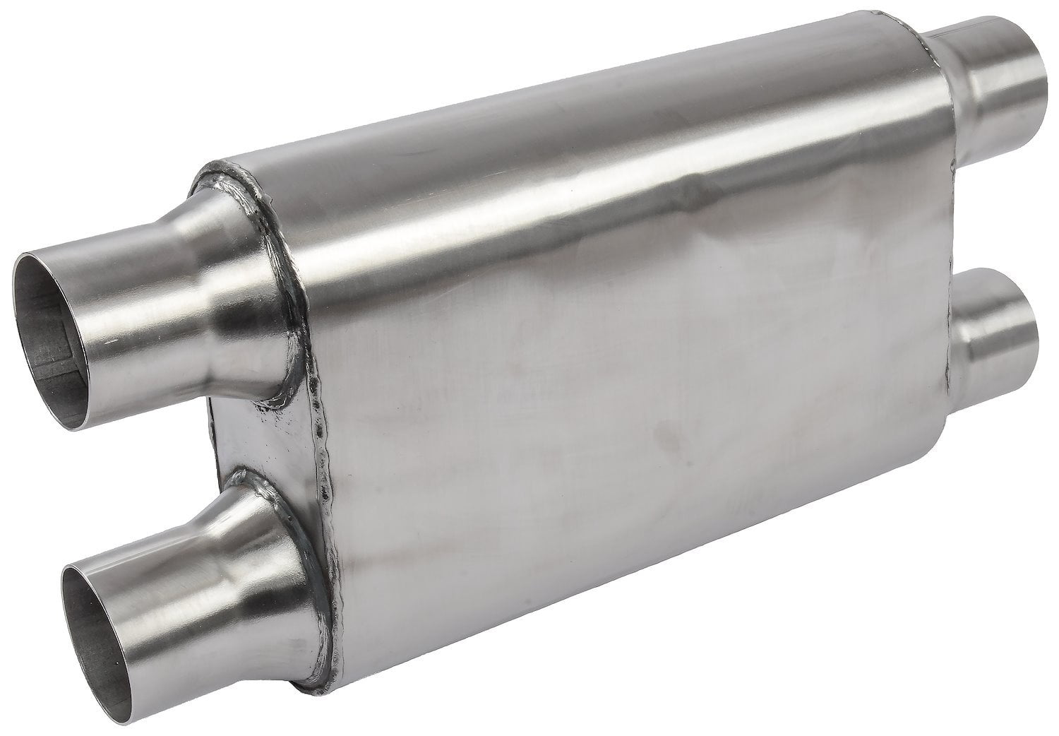 JEGS 30246 Chambered Deep-Tone Muffler 2.500 in. Dual Inlet / Dual Outlet Muffle - Walmart.com