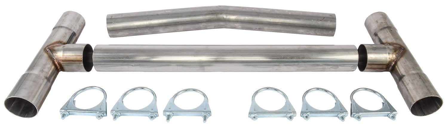 JEGS 30531 H-Pipe Kit 2.5 Dia. 16-gauge 409 Stainless Steel Includes ...