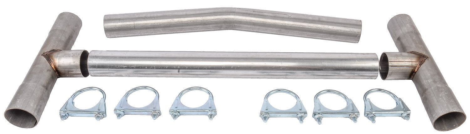 JEGS 30650 H-Pipe Kit 2.25 Dia. 16-gauge Aluminized Steel Includes: (2 ...