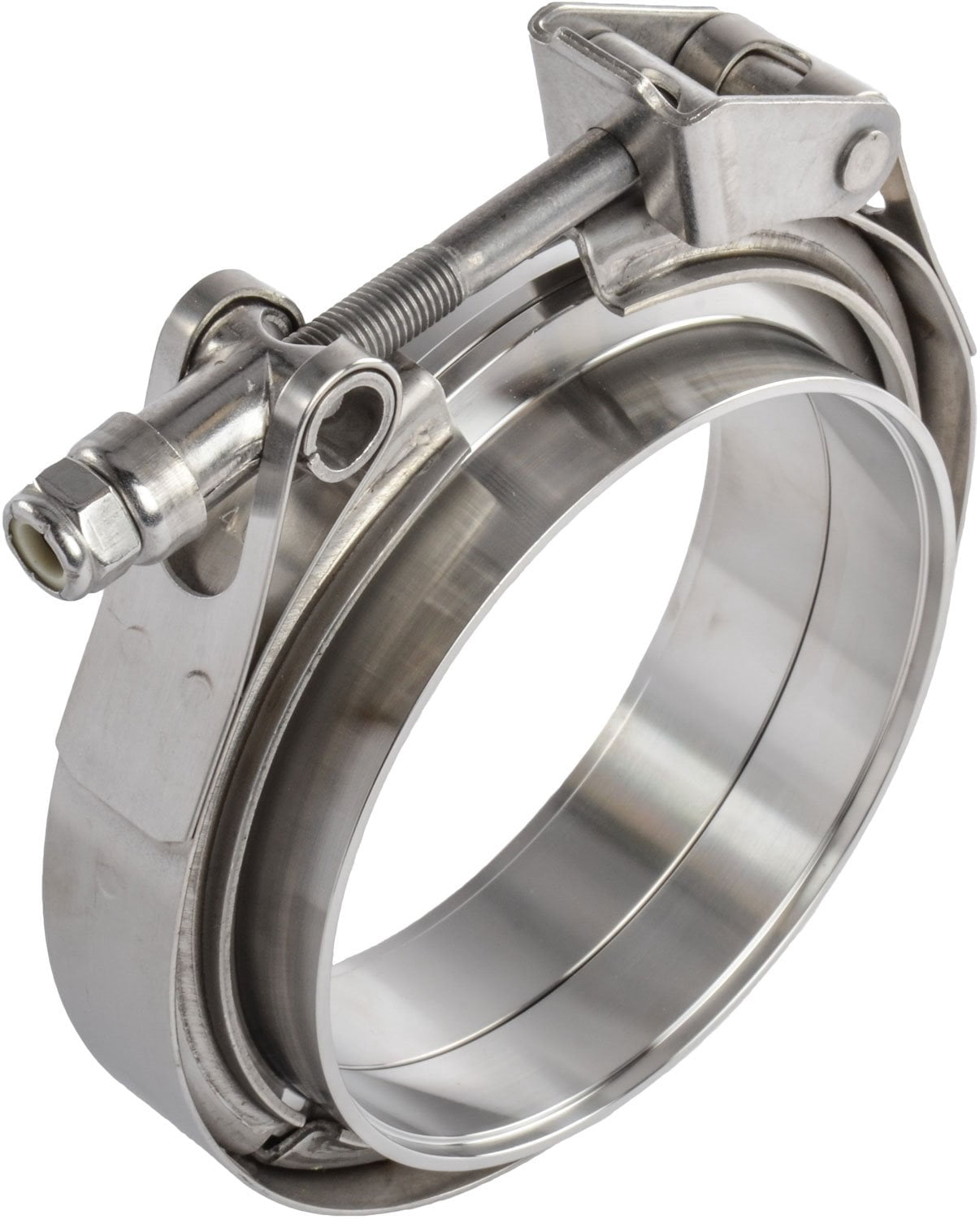 JEGS Stainless Steel Quick Release V-Band Clamp & Flanges 2.500 in ...