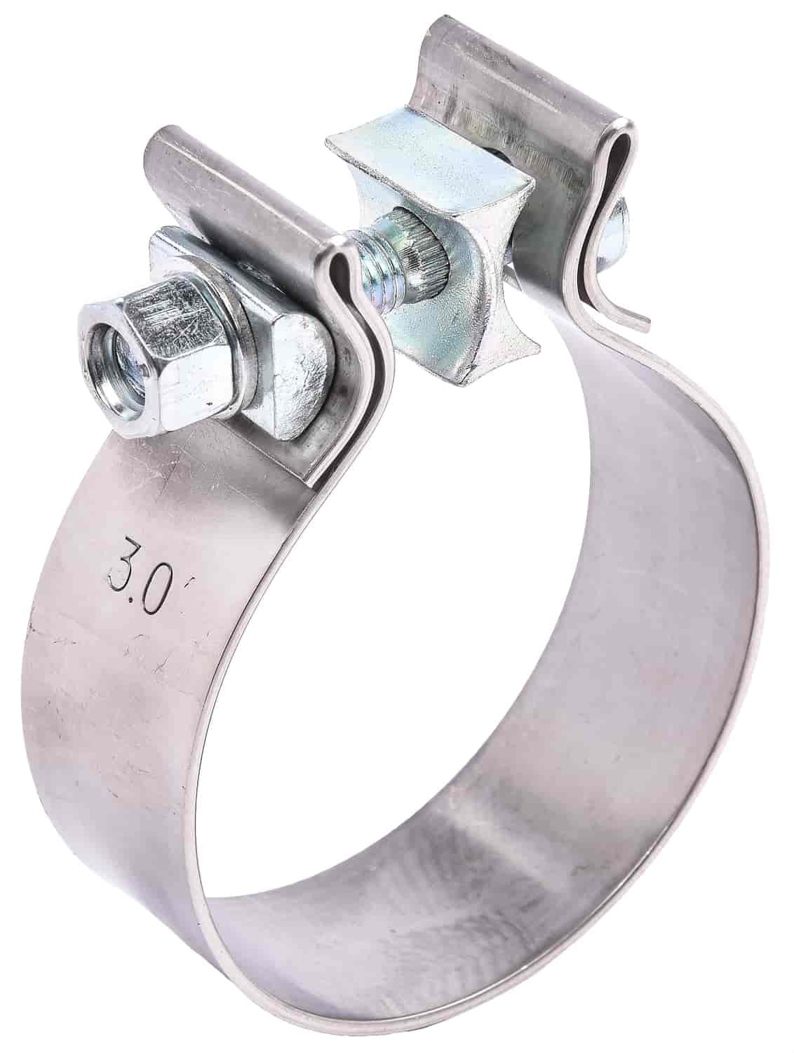 JEGS 30893 Narrow Band Exhaust Clamp 3 ID x 1-1/4 wide 304 Polished ...