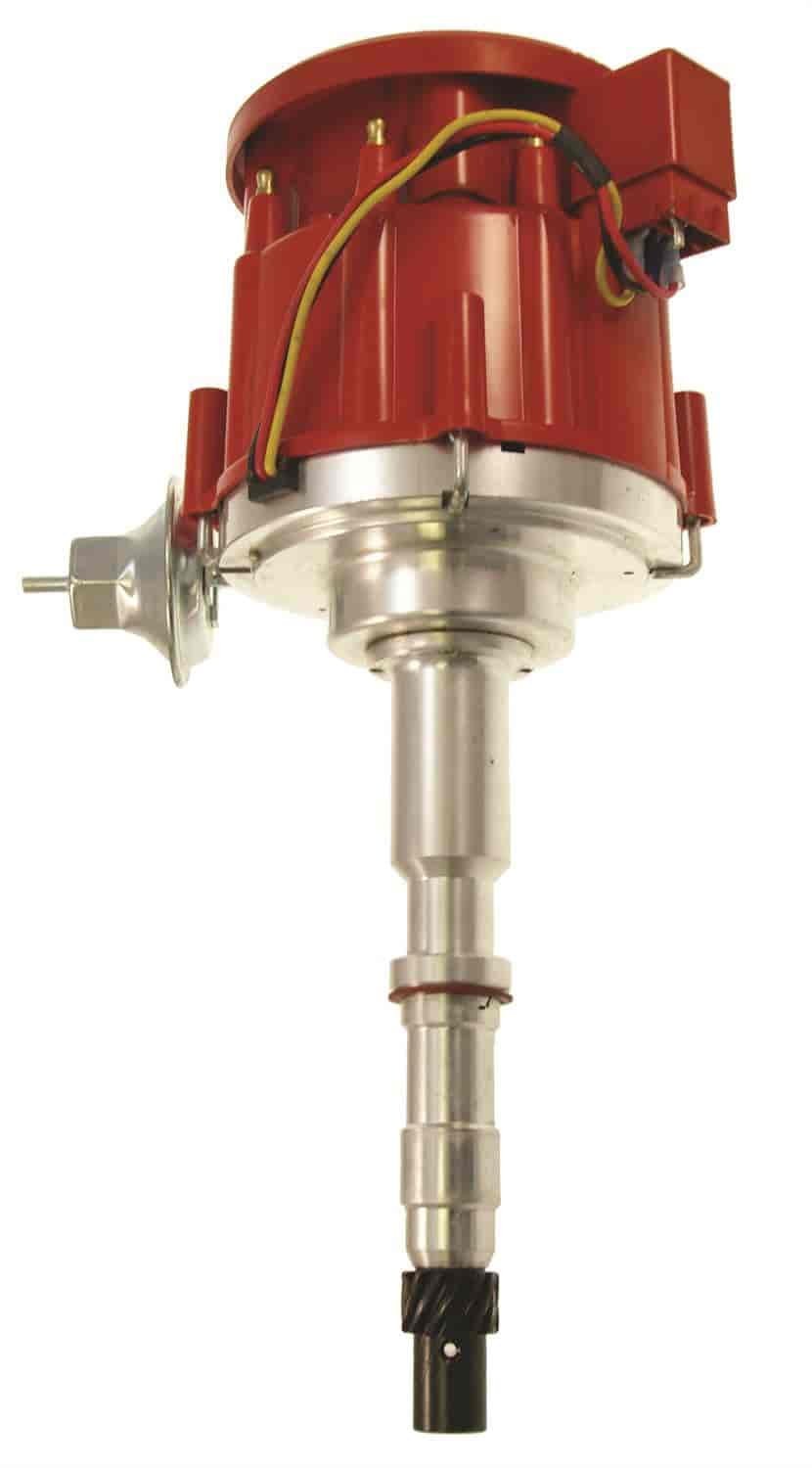 JEGS 40020 HEI Distributor 1967-1991 AMC/Jeep V8 Vacuum Advance Red Cap ...