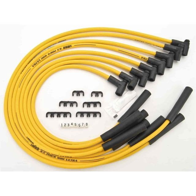 JEGS 40229 8.5mm Yellow Ultra Pow r Wires 1974-86 Big Block Chevy 454 ...