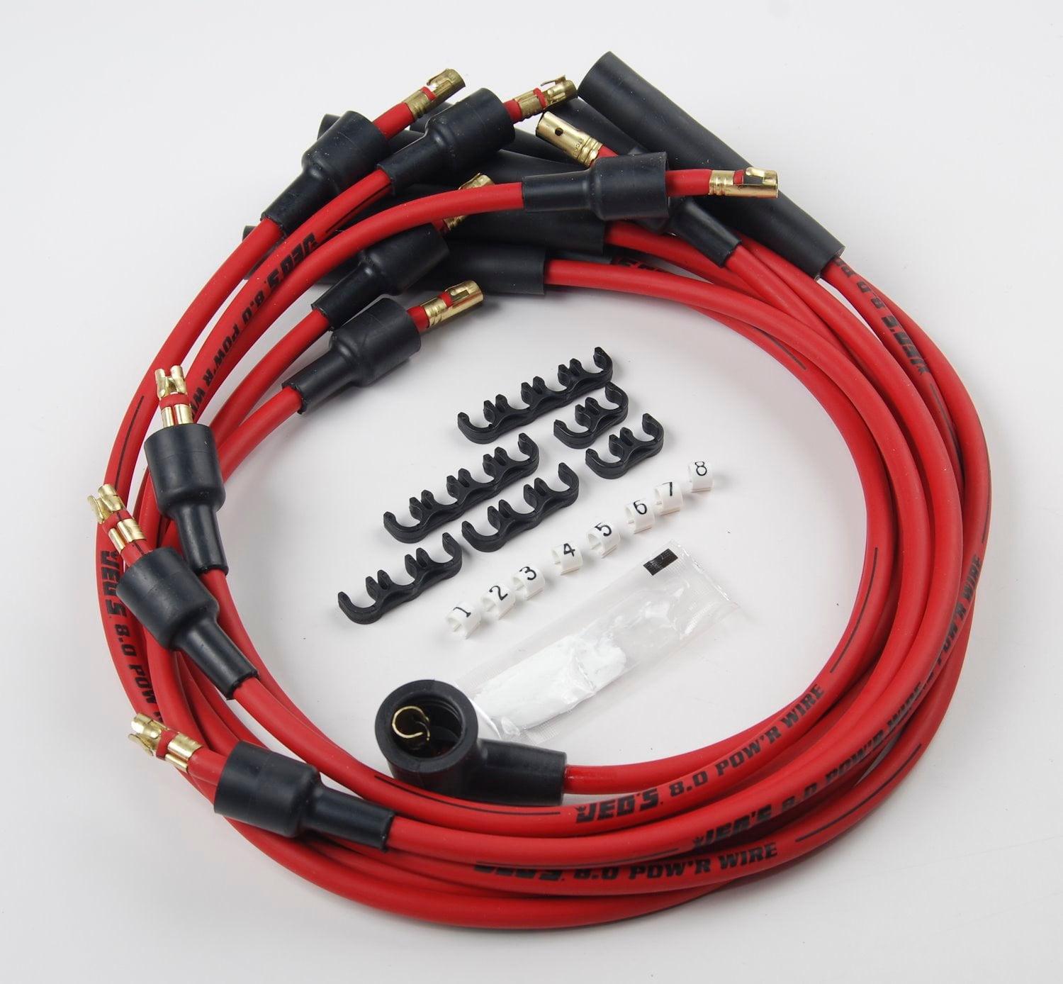 JEGS 40250 8.0mm Red Pow r Wires Small Block Mopar Car/Truck 318/340 ...