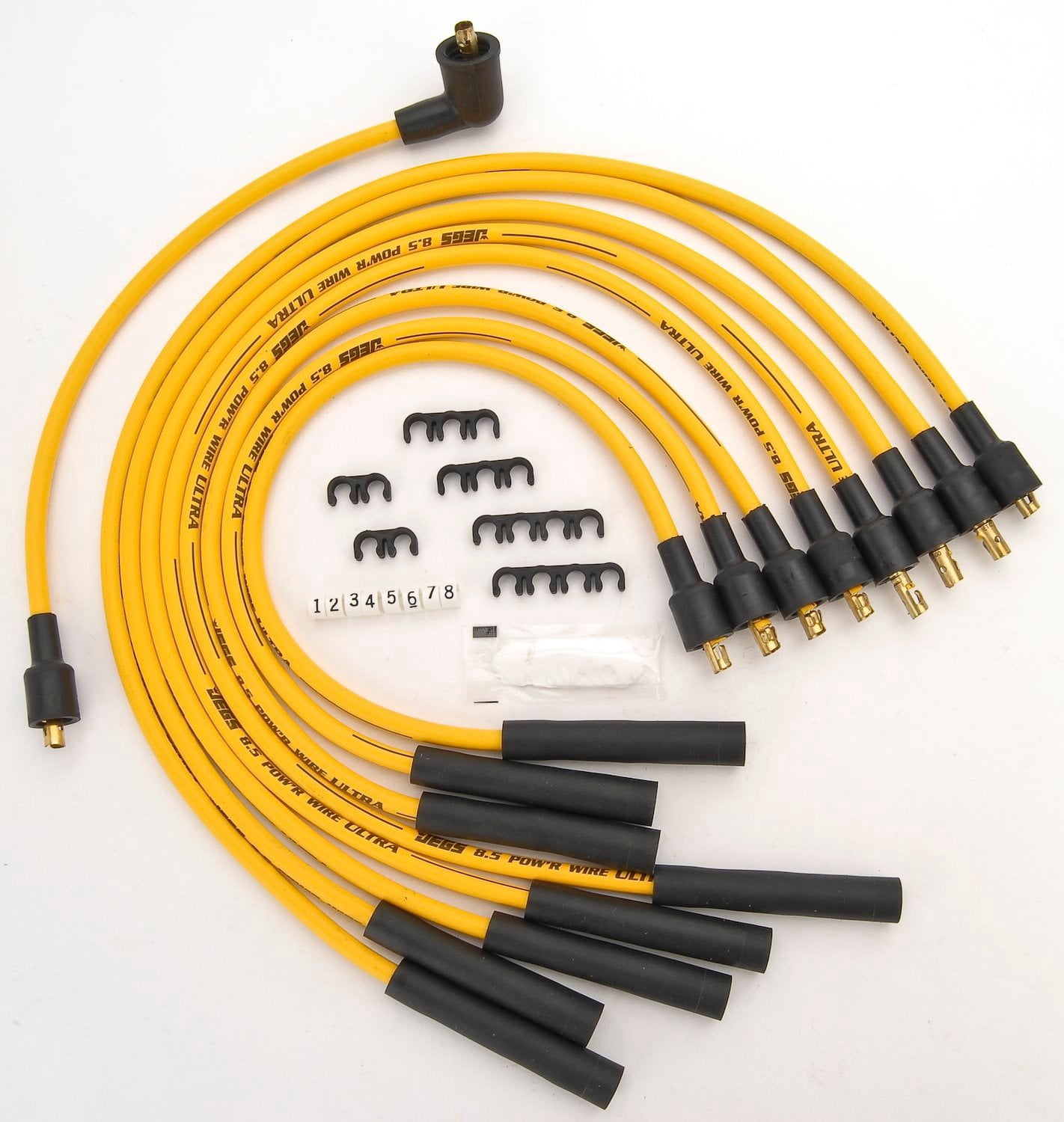JEGS 40255 8.5mm Yellow Ultra Pow r Wires Small Block Mopar 318/340/360 ...