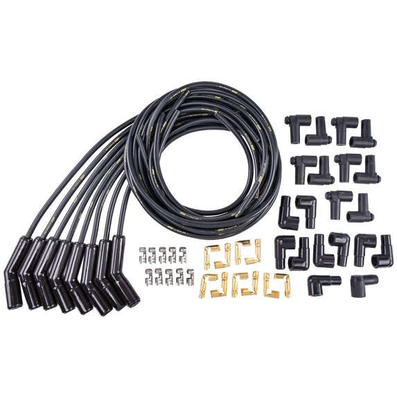 JEGS 40282 Hi-Temp Universal Spark Plug Wires 135-Degree Black Ceramic ...